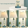 Set of 2 Touch Control Table Lamps, 3-Way Dimmable, Dual USB Ports ...