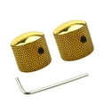 2Pcs Electric Guitar Bass Dome Knobs with Hole Metal Guitar Tone ...