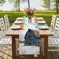 Blue Brown Barn Burlap Cotton Table Runner 18x72 Inches Long, Winter ...
