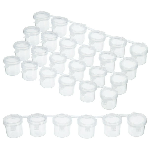 Uxcell 10ml/0.3oz Empty Paint Pots with Lids, 5 Strips 30 Pots Mini ...