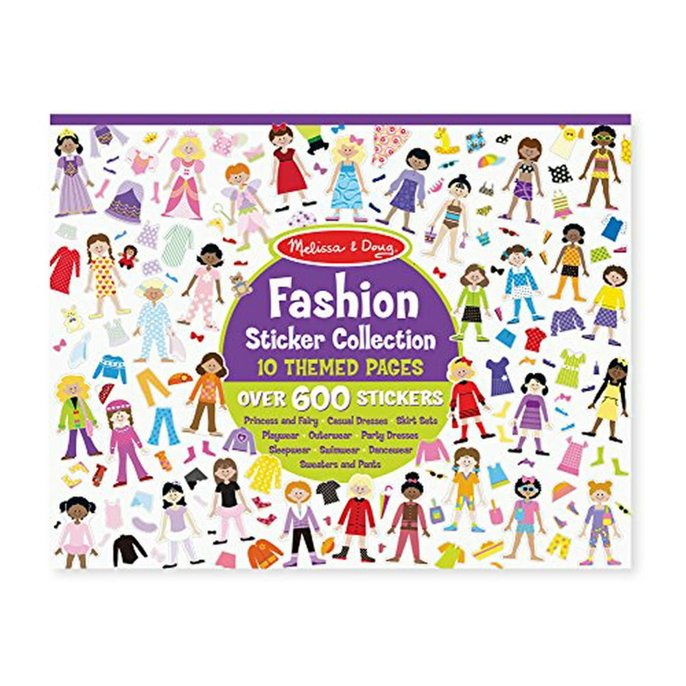Melissa & Doug Sticker Collection Book - Fashion, 600+ Stickers, 10 ...