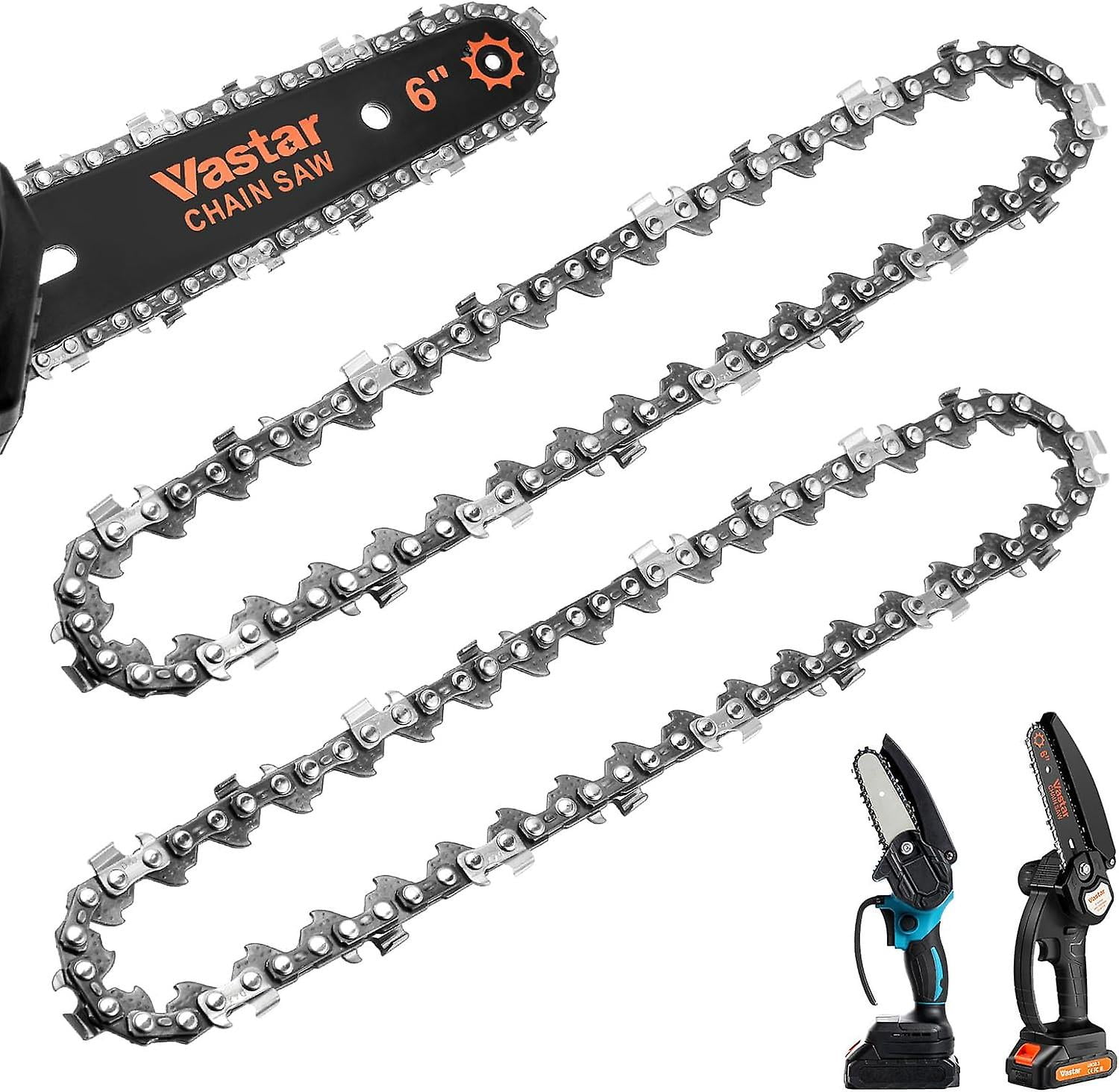 2pcs Replacement Chains for 6 Inch Mini Electric Chainsaw, Chainsaw ...
