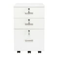 Ktaxon 3-Drawer Rolling Wood File Cabinet with Lock, Portable Vertical ...