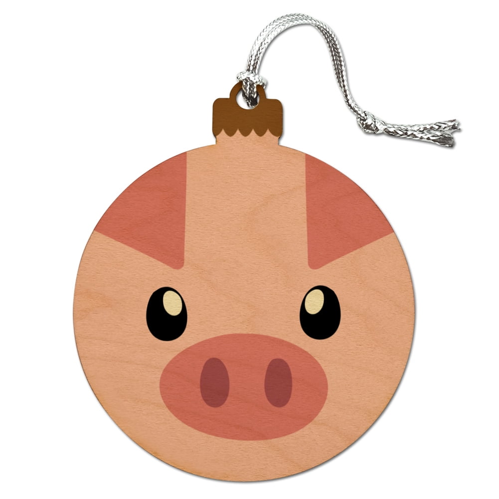 Pig Face Farm Animal Wood Christmas Tree Holiday Ornament - Walmart.com