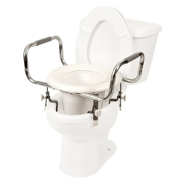 PCP Toilet Seat Riser with Lid, Lightweight Molded Construction, White ...