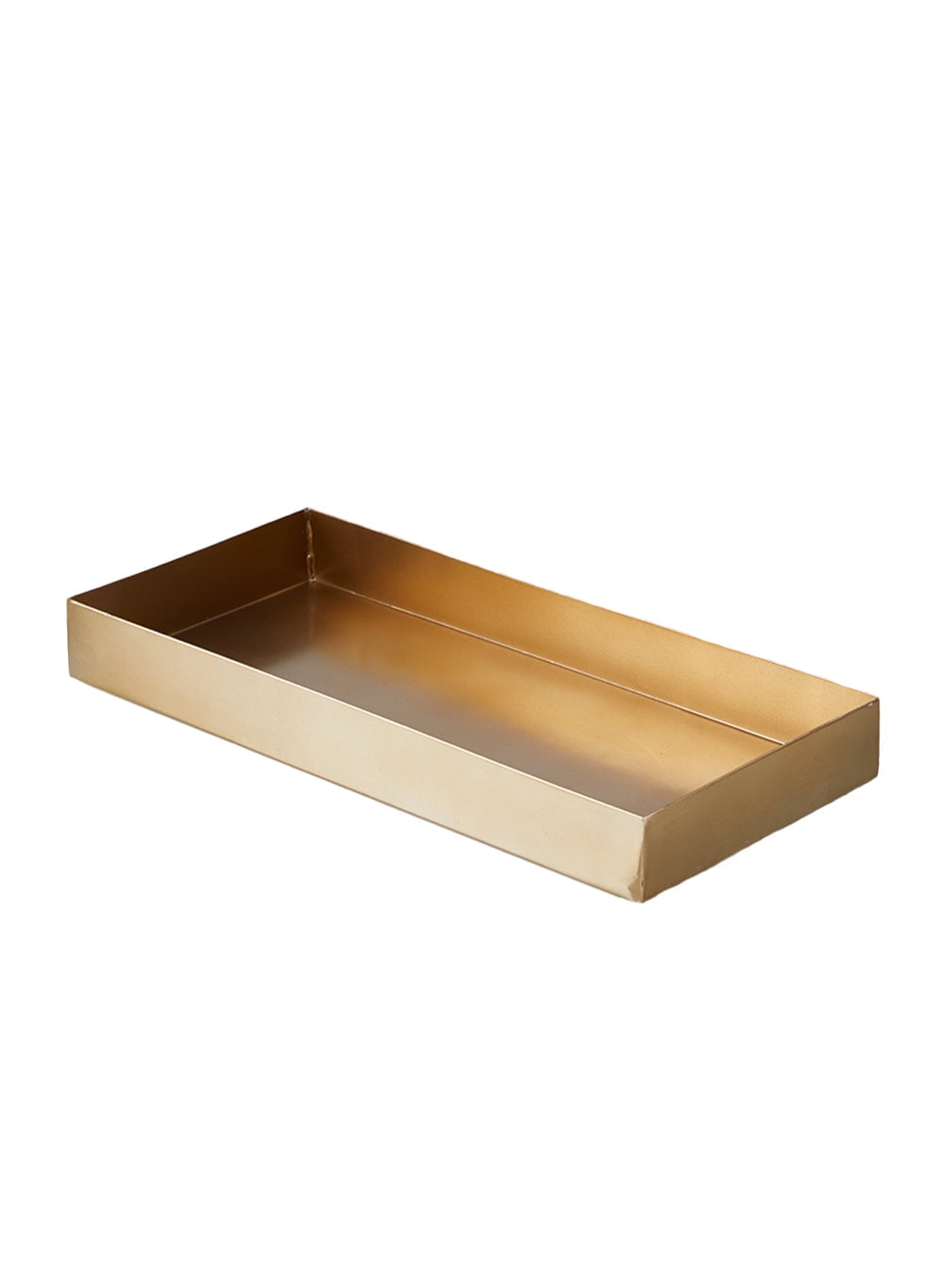 Serene Spaces Living Rectangular Gold Tray, Measures 6" W x 13" L x 1.5 ...