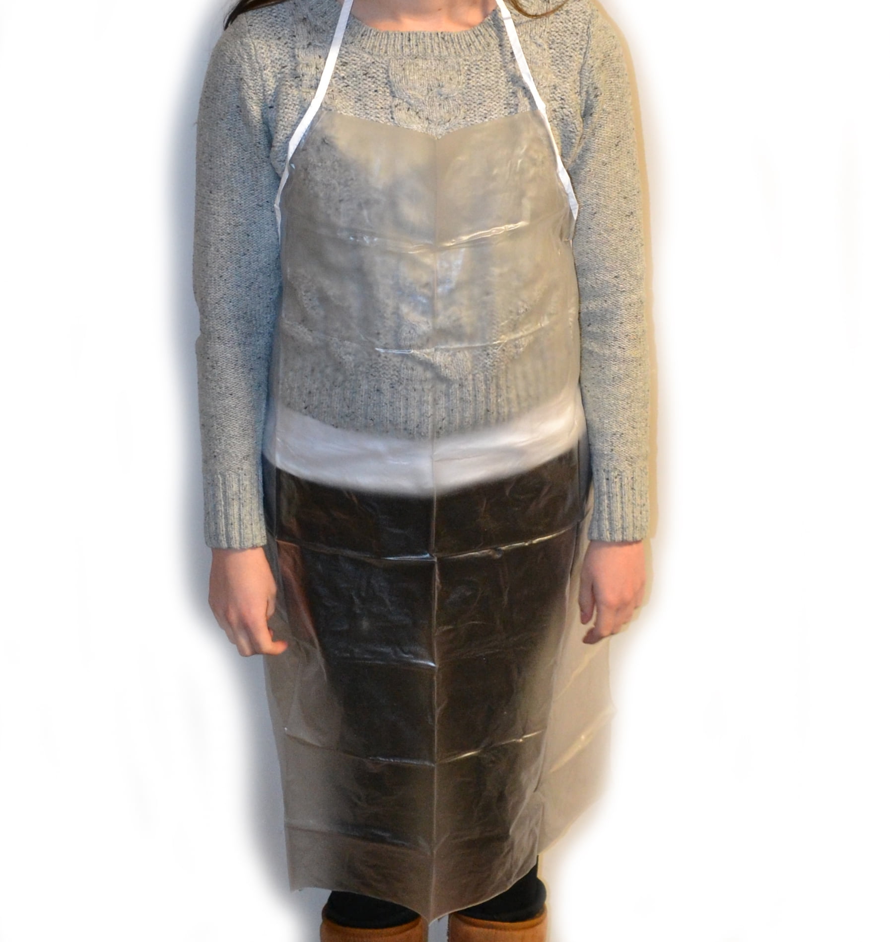 Clear Vinyl Apron, Medium - 27"W x 36"L - Reinforced - Latex Free ...