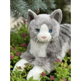 Auswella Realistic 19-Inch Soft Plush Tabby Cat Companion - Grey Tabby ...