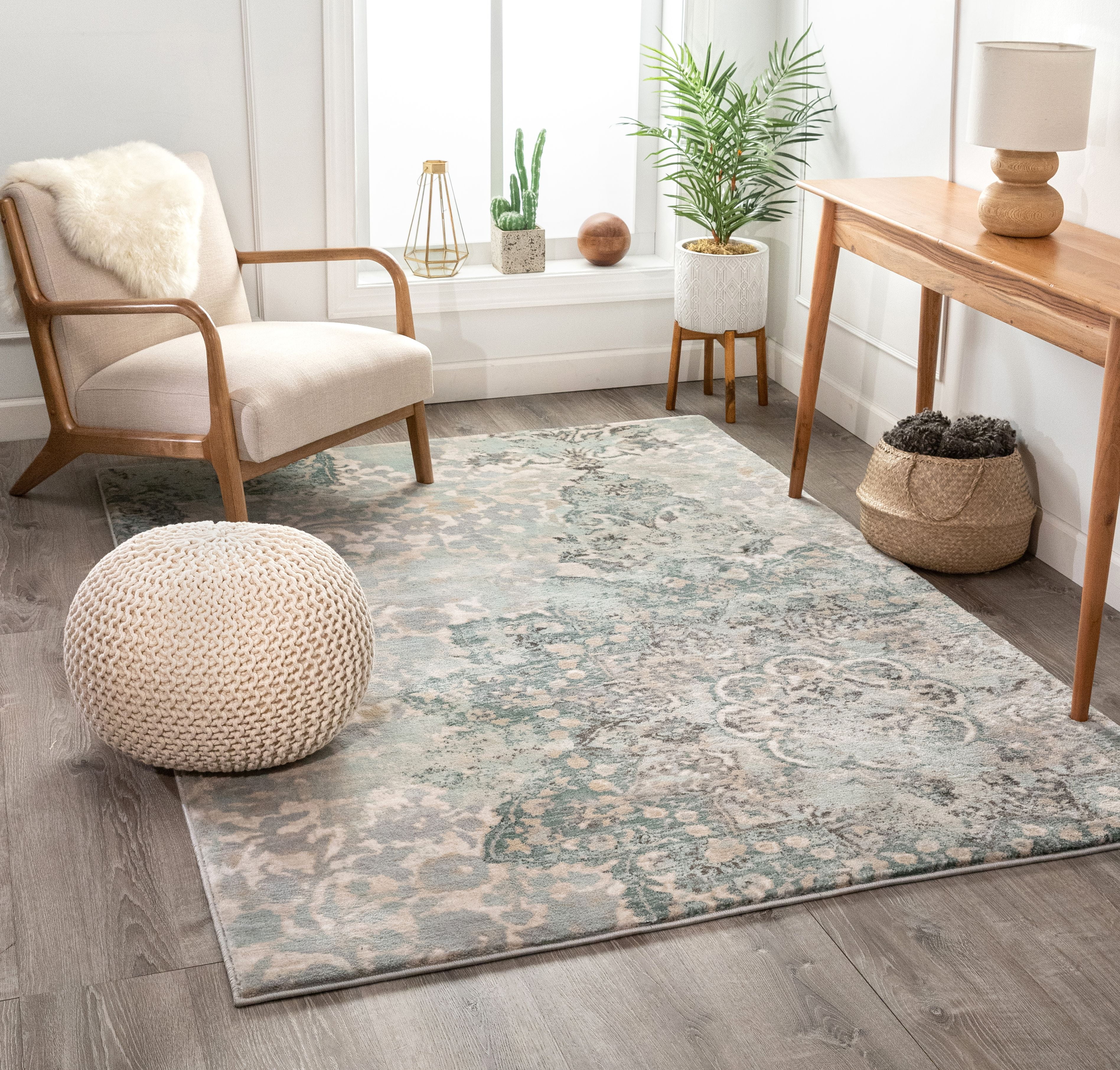 Well Woven Stella Blue Eclectic Medallion Modern Area Rug 5x7 (5'3" x 7 ...