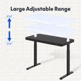 FlexiSpot Electric Glass Standing Desk with Large Drawer, Black ...