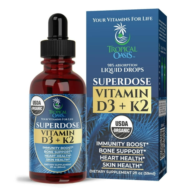 Suplemento Tropical Oasis SuperDose de vitamina D3 K2 240 ml | Bodega Aurrera en línea