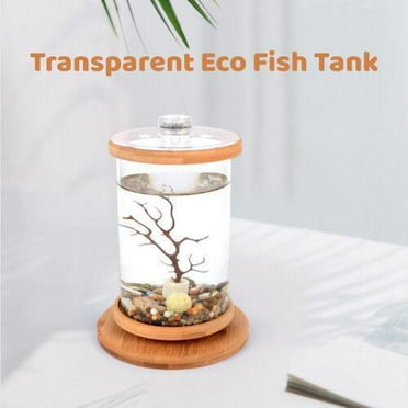 4 Gallon Fish Tank with Detachable Lid, Low-Iron Glass Aquarium Starter ...