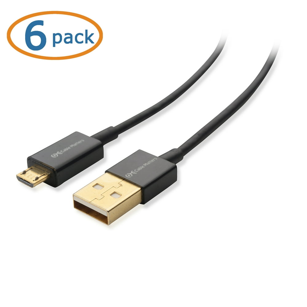Cable Matters 6-Pack USB to Micro USB Cable (Micro USB to USB 2.0 Cable ...