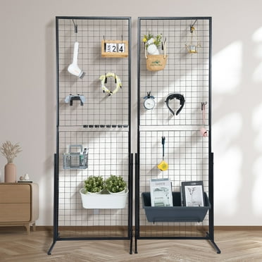 Gridwall Panel Display Stand，Freestanding Double-Sided Display Rack ...