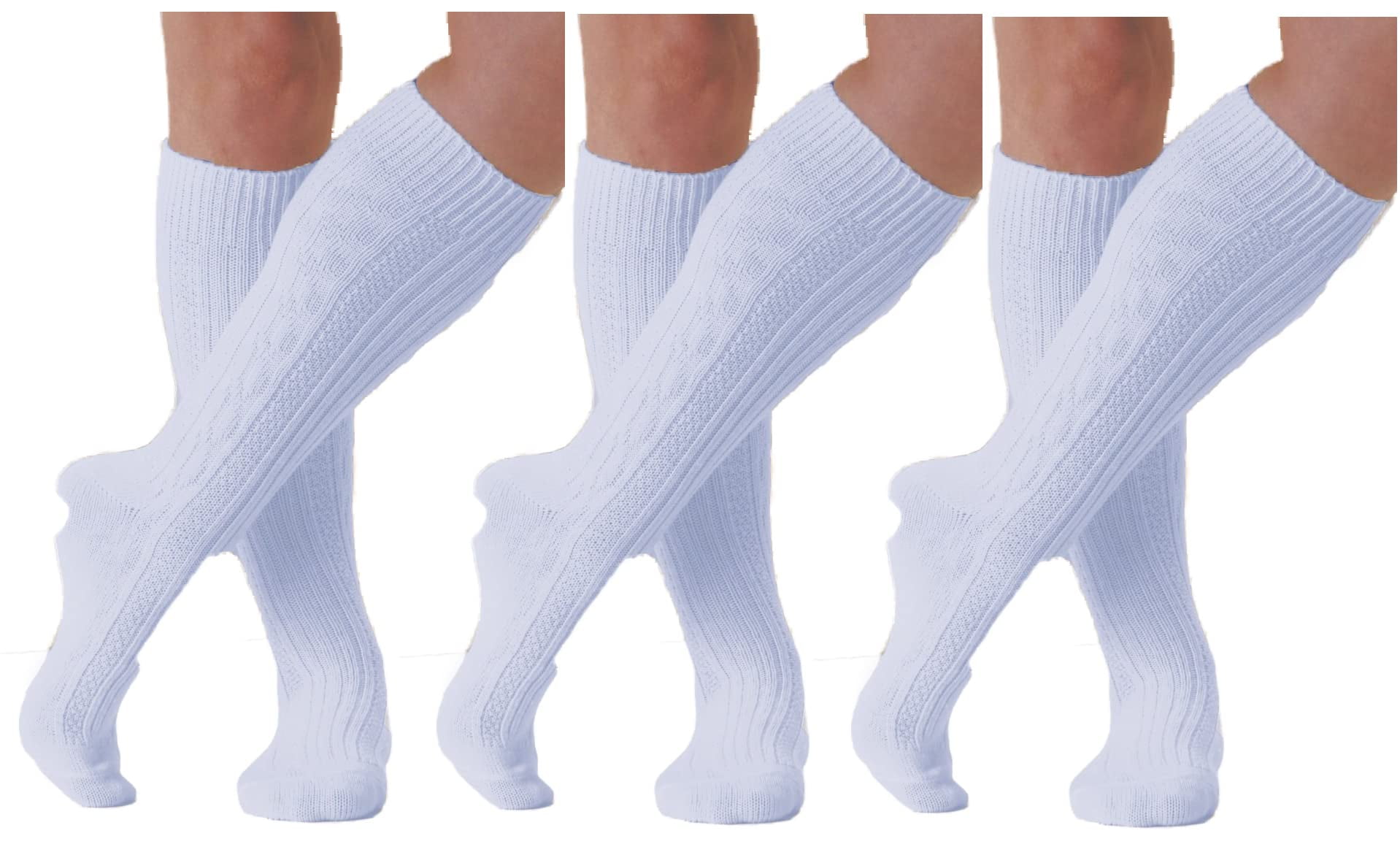 Gilbin Women's Girls Classic Cable Knit Acrylic Knee High Socks School ...