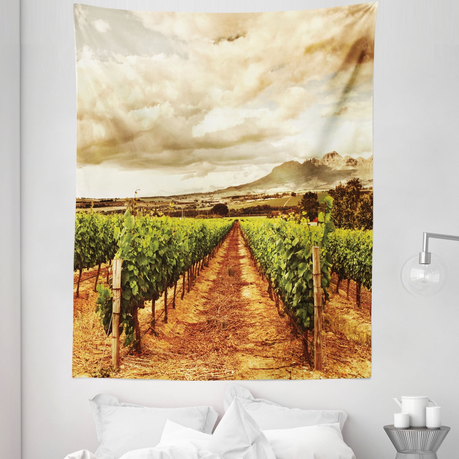 Country Tapestry, Grape Valley Clouds over Vineyard Fruit Plantation ...