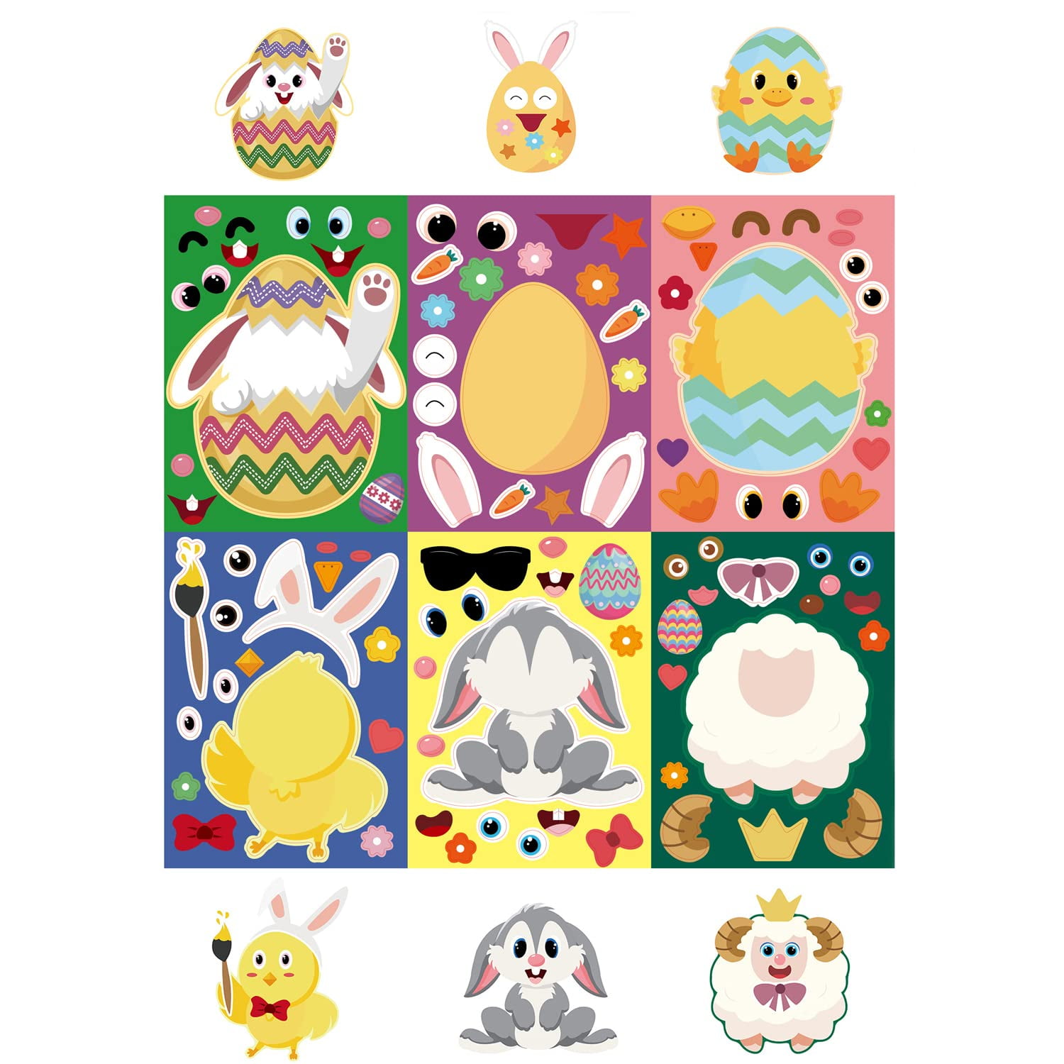 24 Sheets Easter Party Games Stickers For Kids Mix And Match Sticker 24-sheets-easter-party-games-stickers-for-kids-mix-and-match-sticker