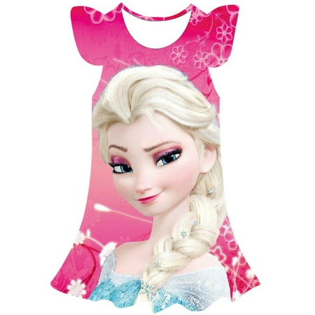 Disney Frozen Elsa princesse dessin animé robe 3D imprimer filles robe ...