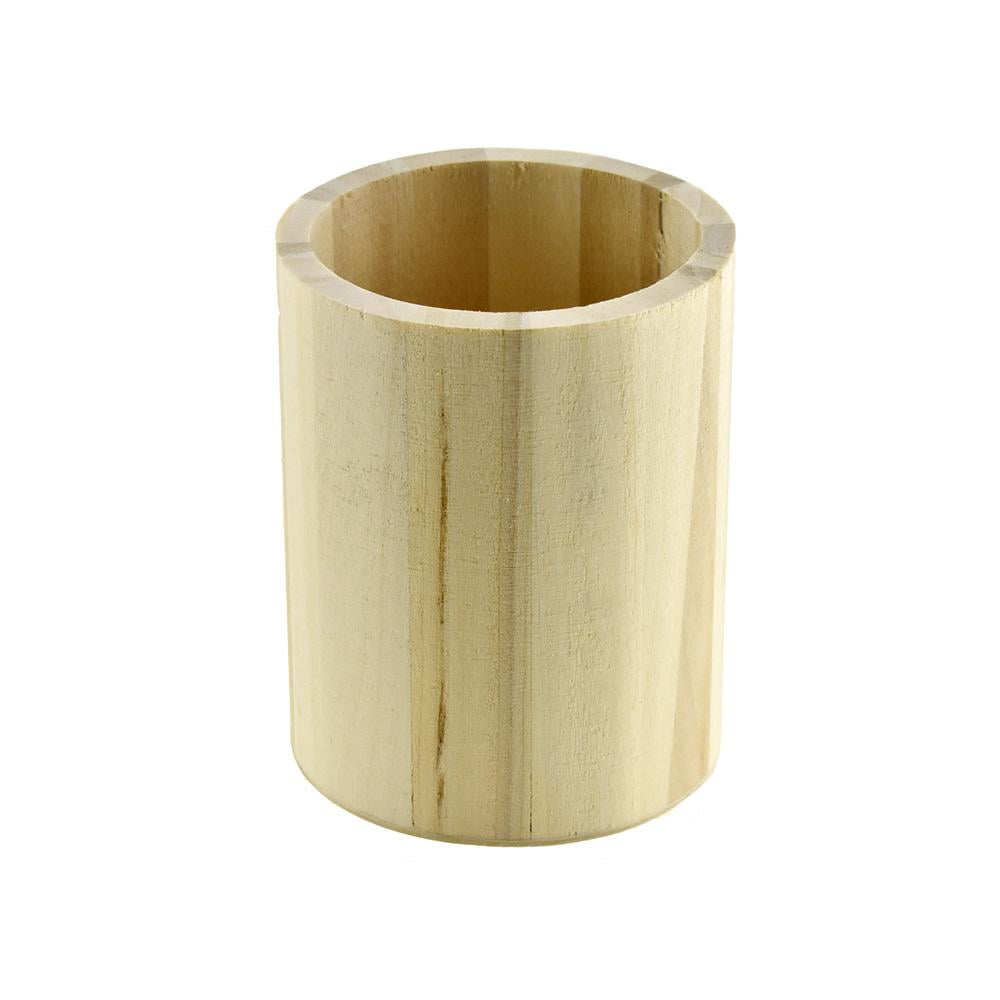 DIY Wooden Craft Stationary Cylinder Container, 4-Inch - Walmart.com ...