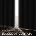 1pc Solid color full shading and sun protection 100% Blackout curtains ...