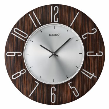 Seiko Mid-Century Modern Sophisticated Brown Quartz Analog Wall Clock ...