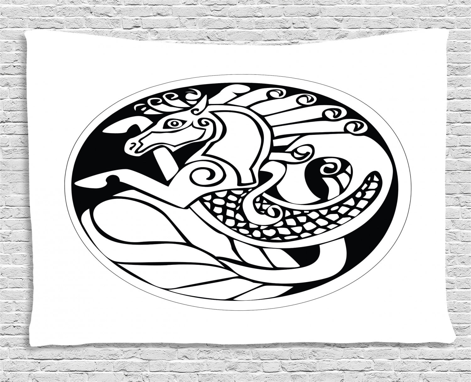 Celtic Tapestry, Druidic Astronomical Symbol of Unicorn Water Horse in ...