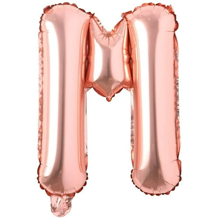 16" inch Single Rose Gold Alphabet Letter Number Balloons Aluminum ...