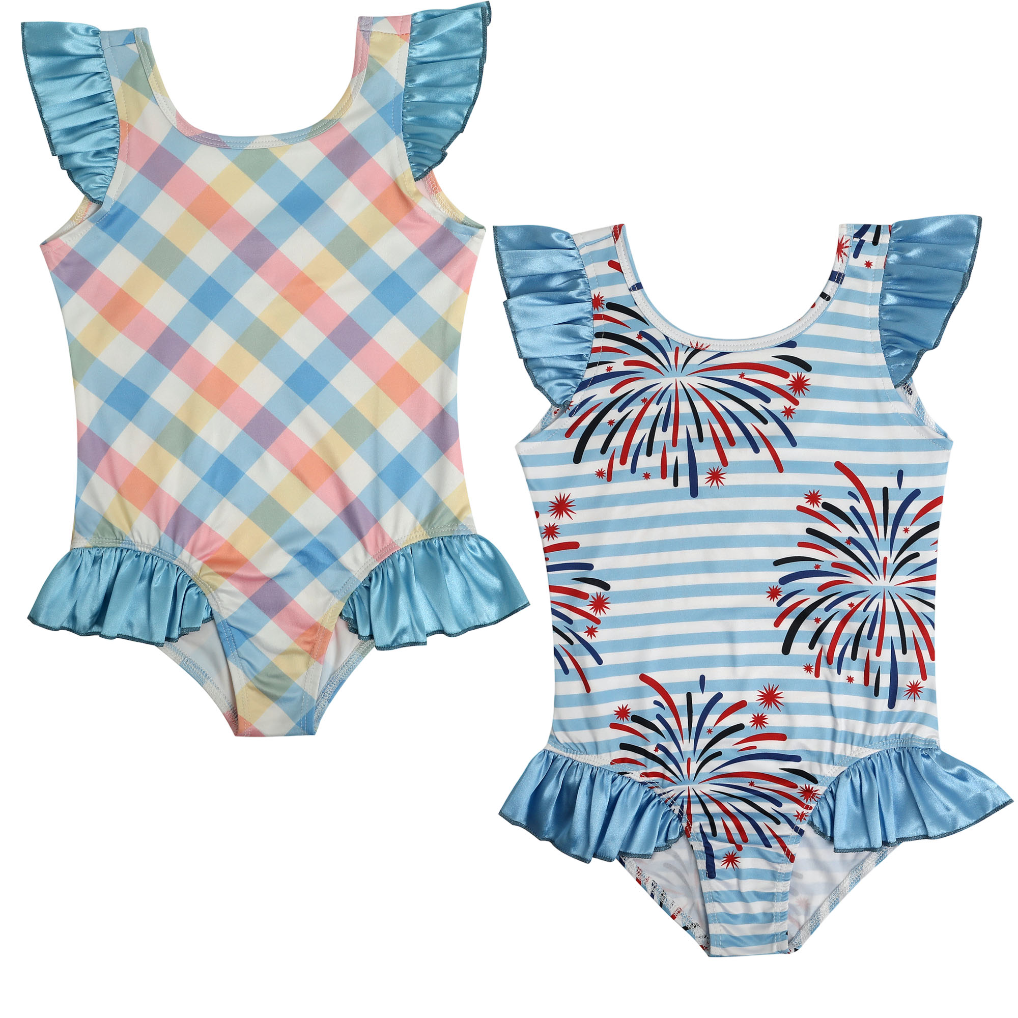 Trolls Toddler Girl One-Piece Ruffle Swimsuit - Walmart.com