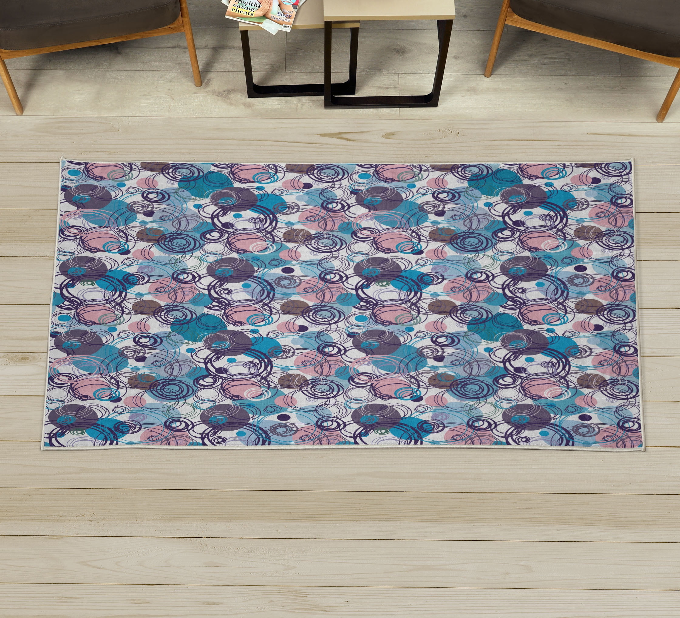 Abstract Decorative Rug, Hand Drawn Sketchy Geometrical Retro Modern ...
