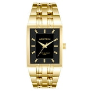Armitron Men's Gold-Tone and Black Diamond Dial Dress Watch - Walmart.com