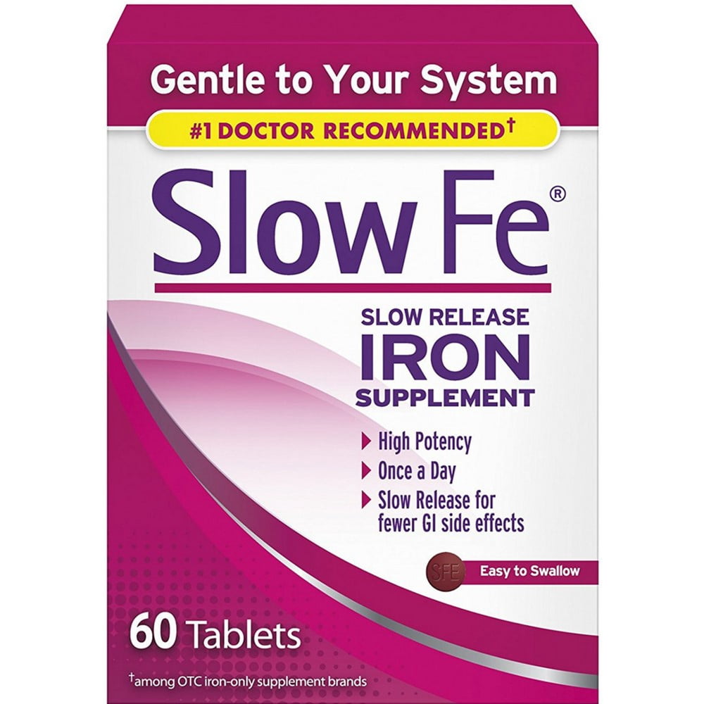 Slow Fe Slow Release Iron Tablets 60 ea (Pack of 2) - Walmart.com ...