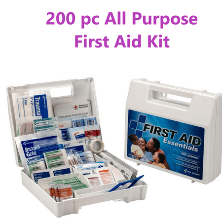 200 pc First Aid Kit Emergency Bag Home Car Outdoor, All Purpose ...