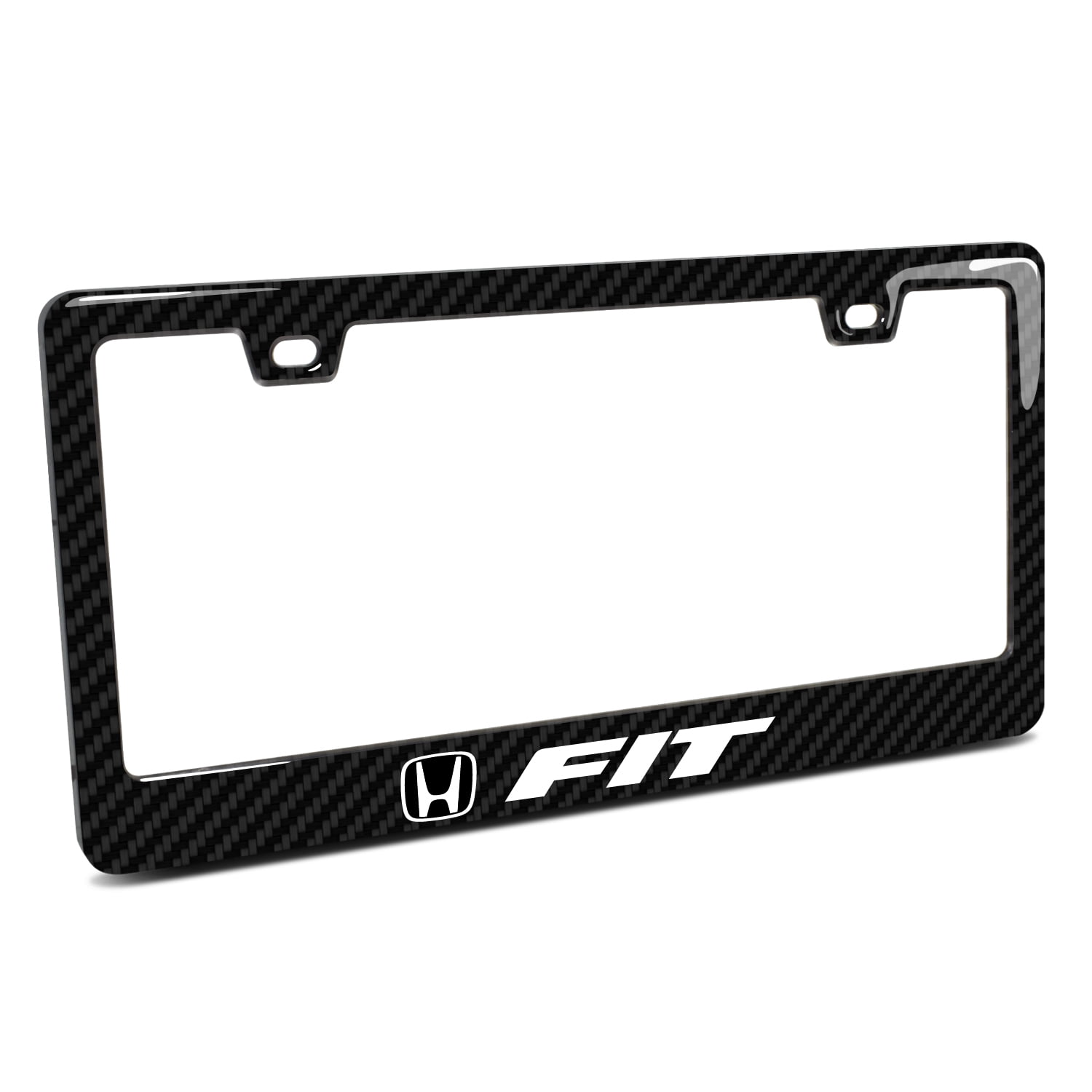 Honda Fit Black Real 3K Carbon Fiber Finish ABS Plastic License Plate ...