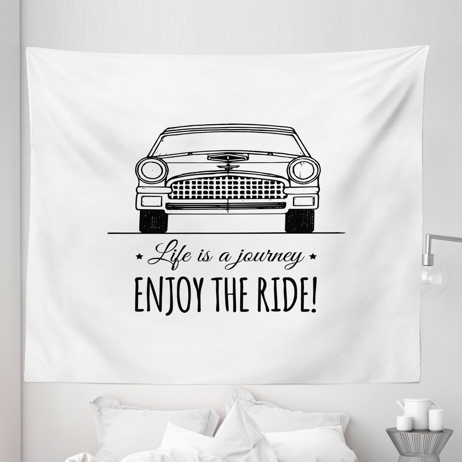 Enjoy the Ride Tapestry, Life is a Journey Enjoy the Ride Words Vintage ...