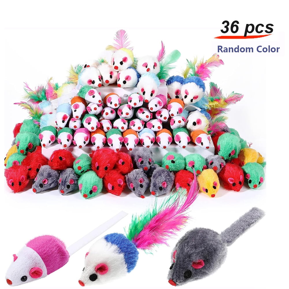 Click here for Cattoycanadasale 36pcs Fur Mice Cat Toys Rattle Mo... prices
