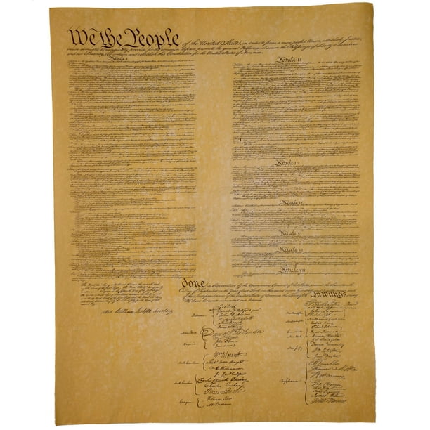 Replica Constitution of the US on Antiqued Parchment Paper historical ...