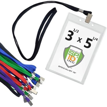 10 Pack - Large 3x5 Inch Large Clear Vertical Badge and Credential ...