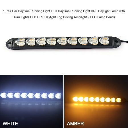 1 Pair Car Daytime Running Light LED Daytime Running Light DRL Daylight Lamp with Turn Lights ...