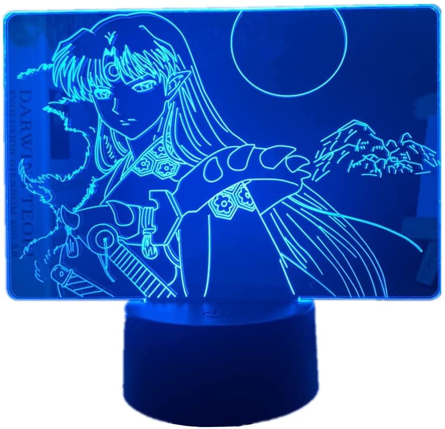 Anime 3D Lamp Sesshomaru Led Night Light Touch 7 Color Remote Control ...