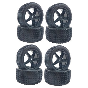 Wheels and Tires Set for TT02 HSP Crawler Vehicles Trucks Black ...