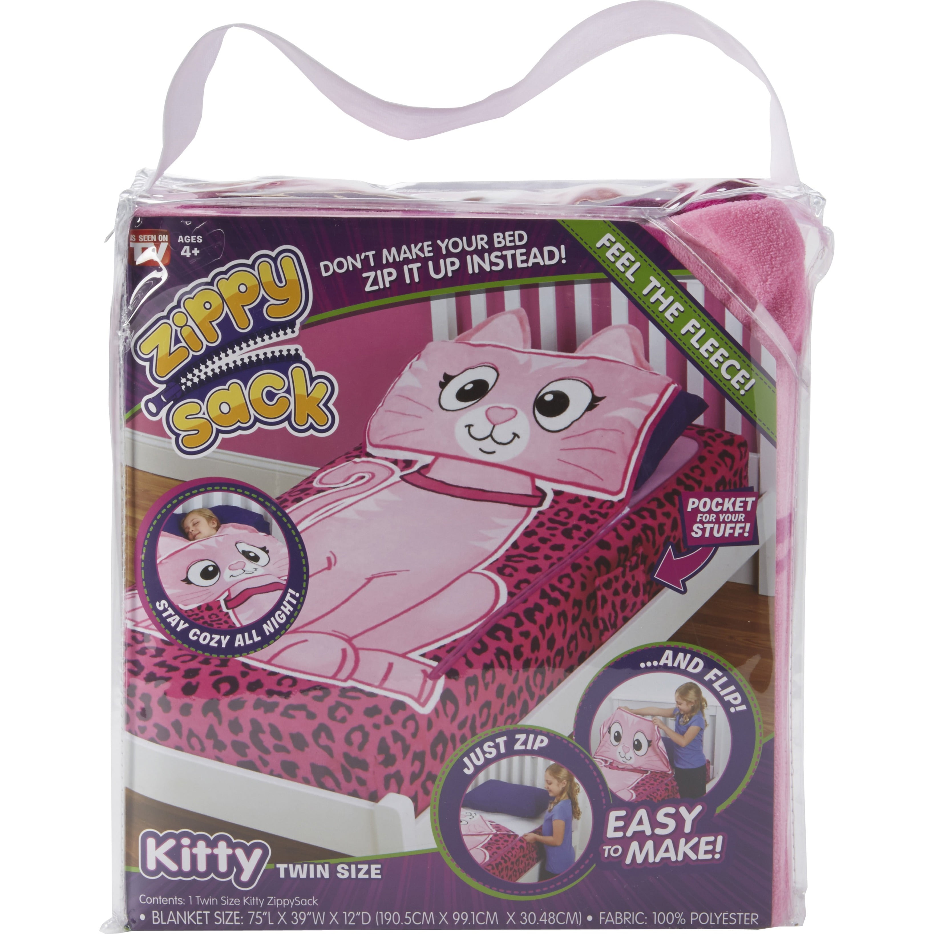 Techno Source Zippy Sack, Kitty (Twin) - Walmart.com