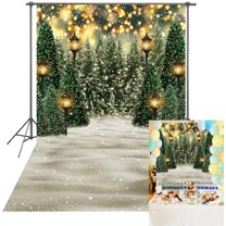 6x4FT Winter Backdrop Winter Scene Backdrop Snow Wonderland Pine Tree Forest Background for ...