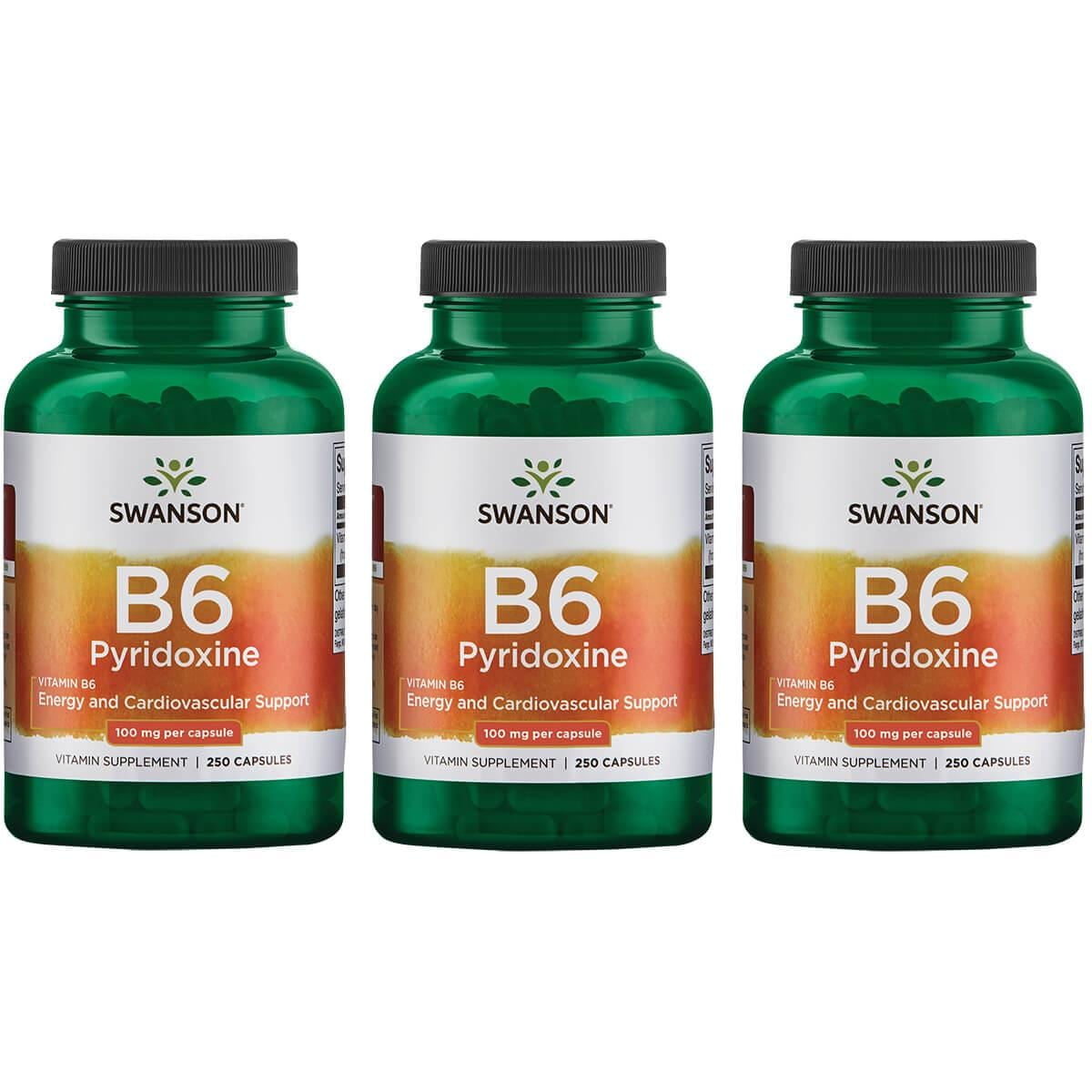 Swanson Vitamin B6 Pyridoxine 100 mg 250 Caps 3 Pack - Walmart.com