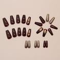 24 count Fall Press Nails Medium Square Nails with Maple Leaf Designs ...