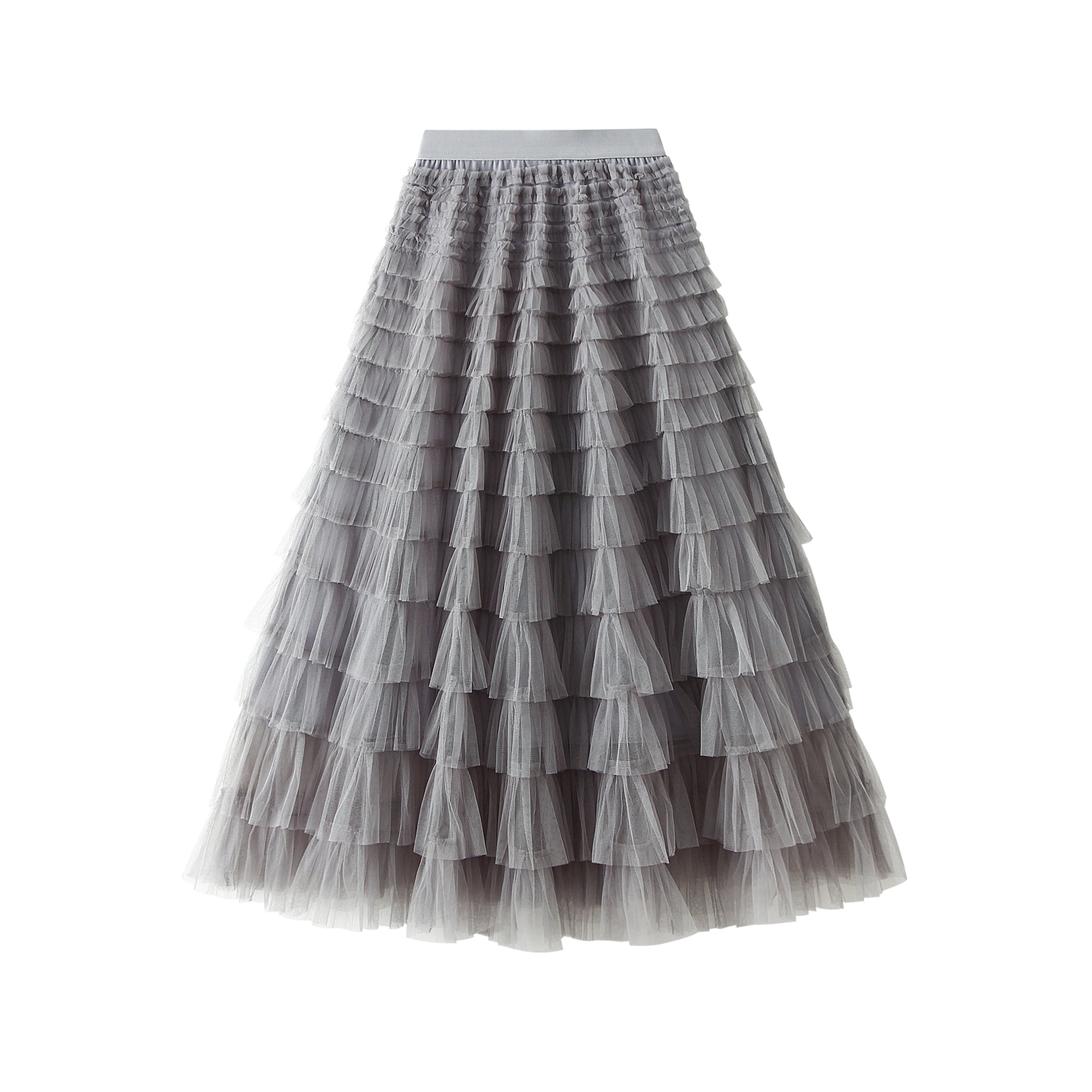 Click here for Gupgi Women Tutu Long Skirts Multilayer Solid Colo... prices