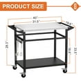 RAXSINYER Grill Table Cart with Double-Shelf, Outdoor Rolling Dining ...