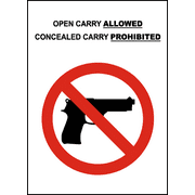 No Open Carry Sign