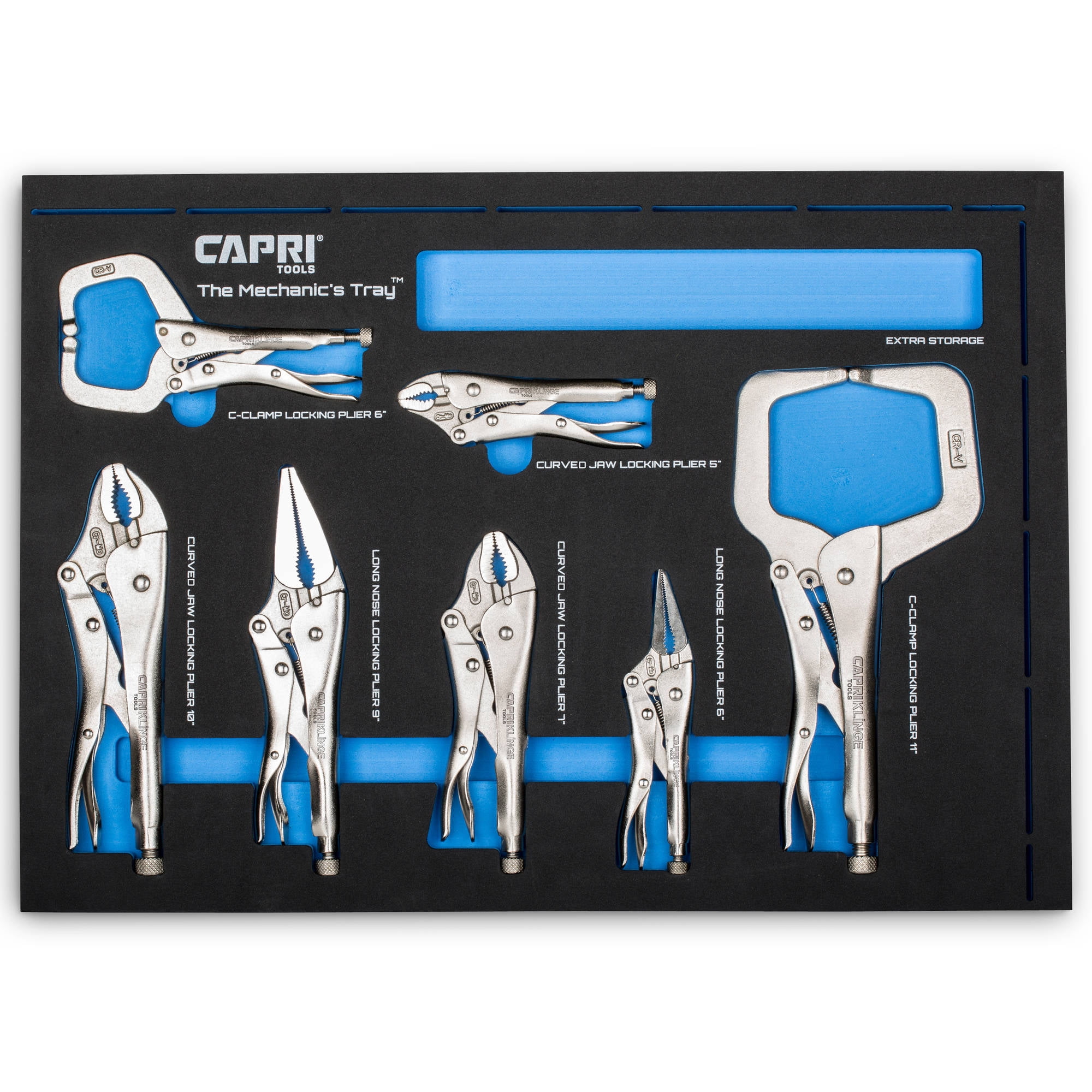 Capri Tools Klinge Locking Pliers Set with The Mechanic's Tray, 7-Piece ...