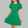 Bxsruta Girls Ruffle Short Sleeve T Shirt Dress Casual A Line Mini ...