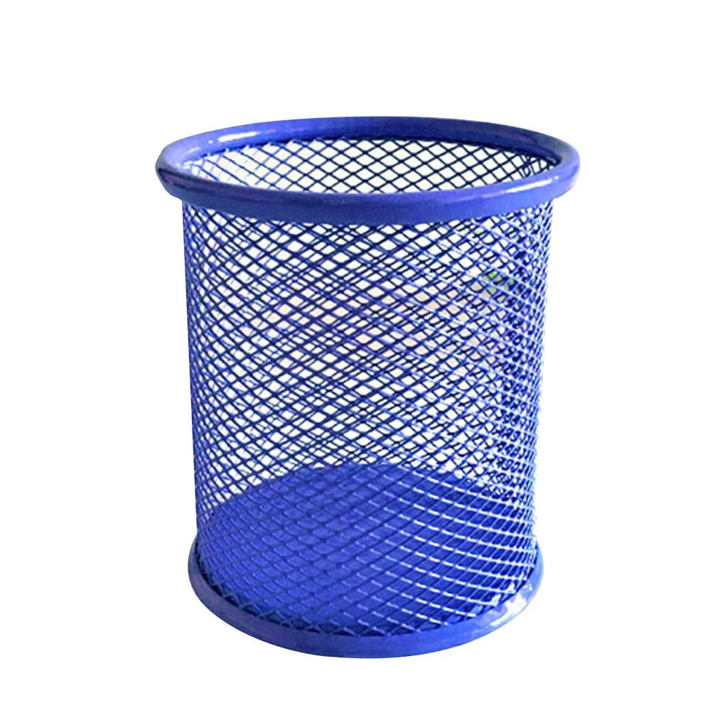 Metal Mesh Pen Holder Cylinder Pen Pencil Container Office Desktop ...